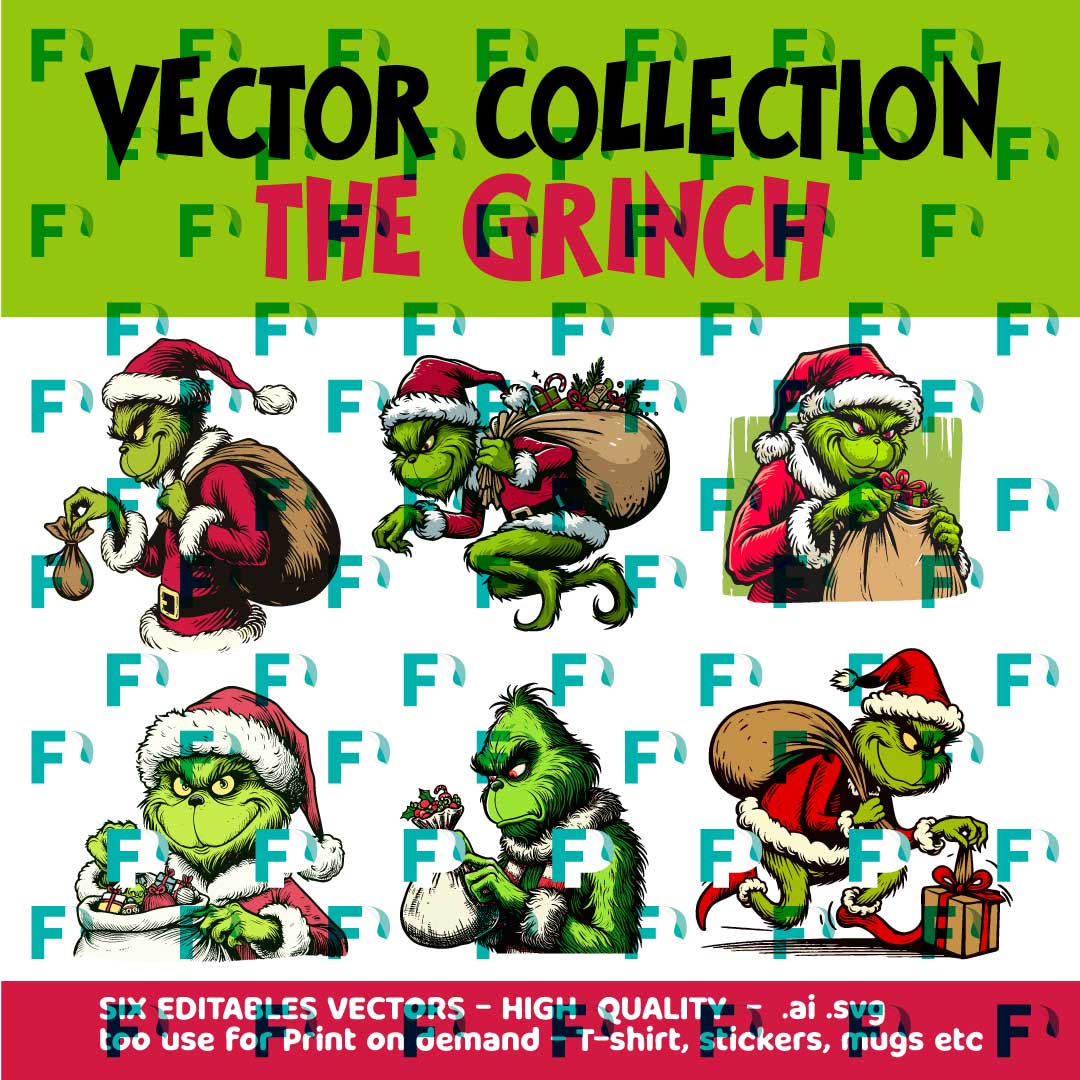 The Grinch Vector editable Pack Collection – FullyPrints